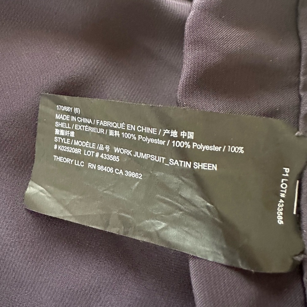 Theory Ink Satin Sheen Long-Sleeve Work Jumpsuit In B… - Gem